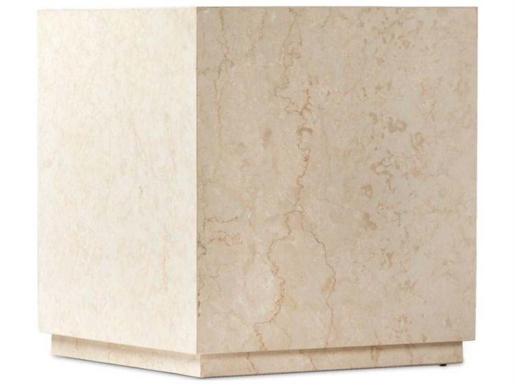 Four Hands Outdoor Rockwell Oakland Cream Marble 20" Square End Table ...