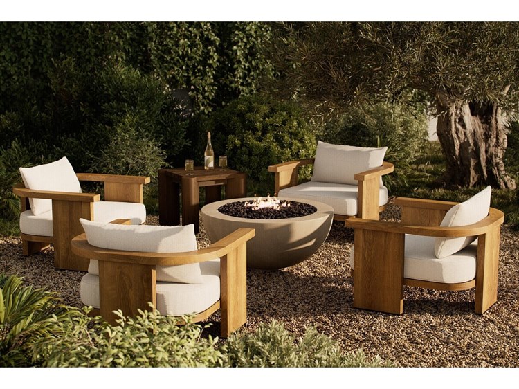 Four Hands Outdoor Falco Fire Pit Lounge Set | FHOFALCOLOUNGESET4