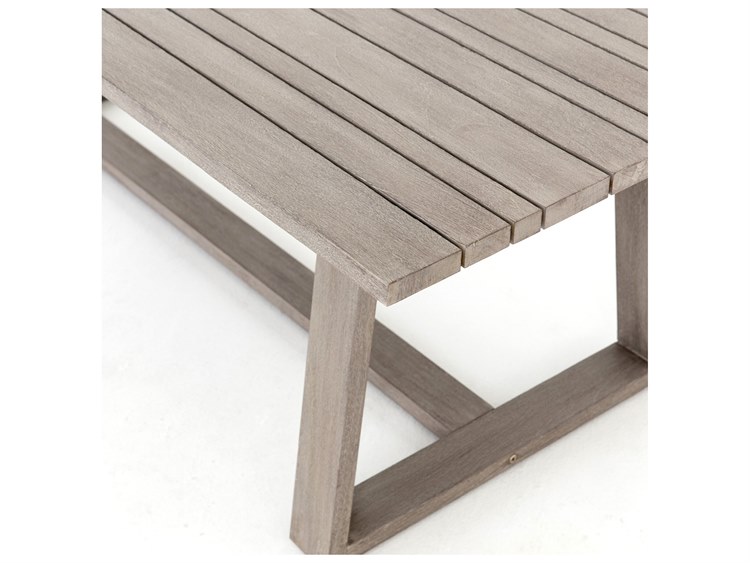 Four Hands Outdoor Solano Weathered Grey 86'' Teak Rectangular Dining Table | FHOJSOL019A
