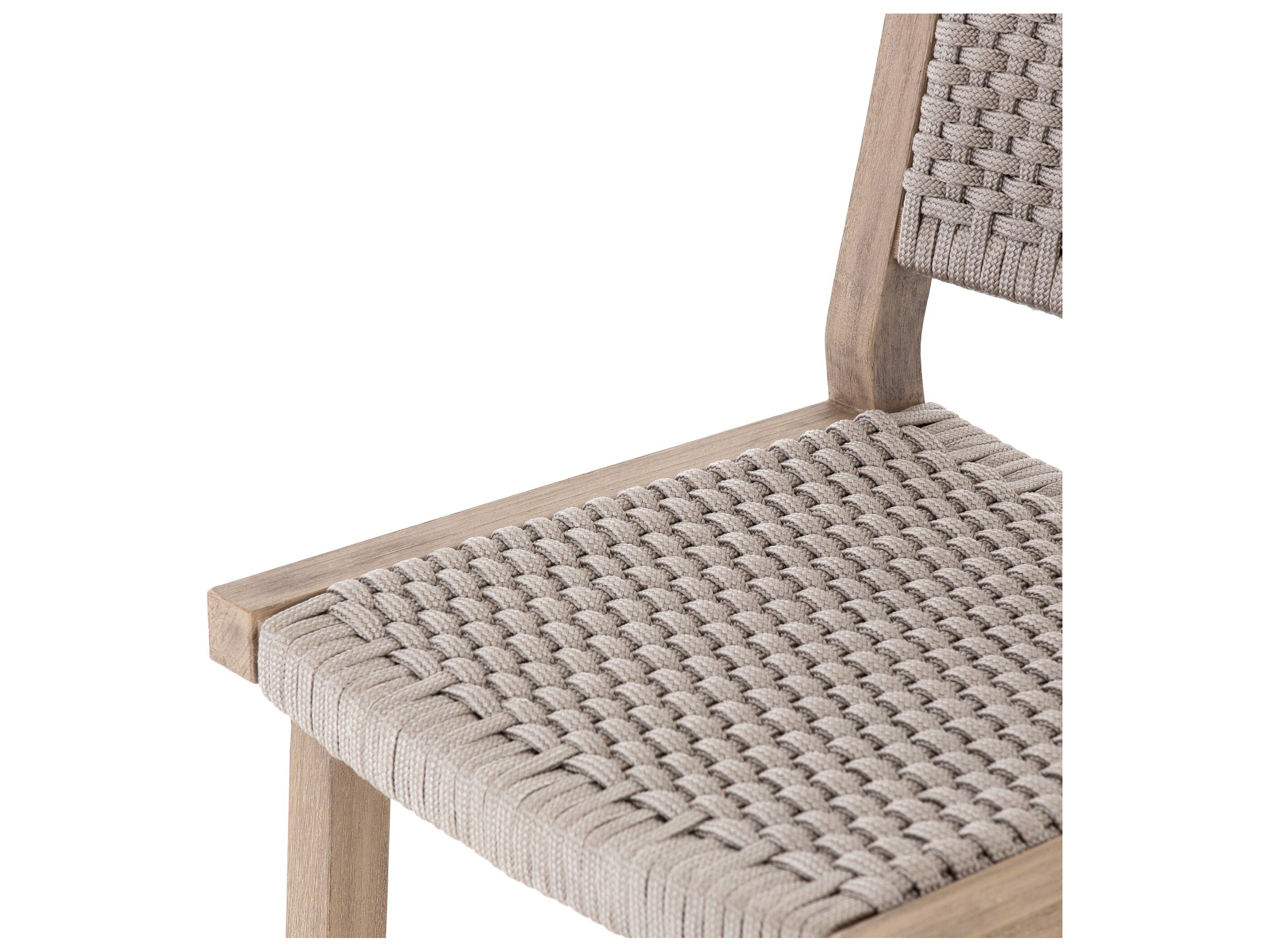 Four Hands Outdoor Solano Thick Grey Rope / Washed Brown Teak Strap Bar ...