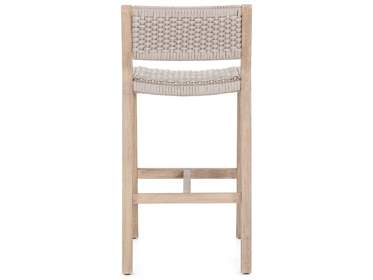 Four Hands Outdoor Solano Thick Grey Rope / Washed Brown Teak Strap Bar ...