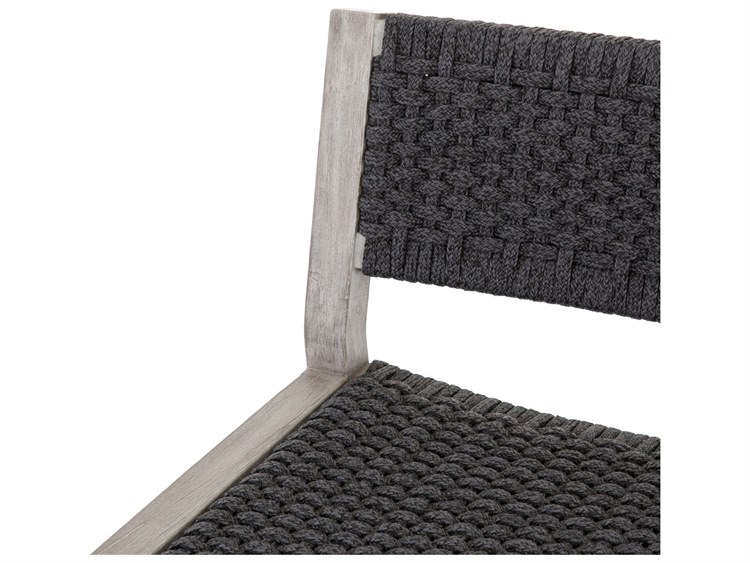 Four Hands Outdoor Solano Thick Dark Grey Rope / Weathered Teak Strap ...