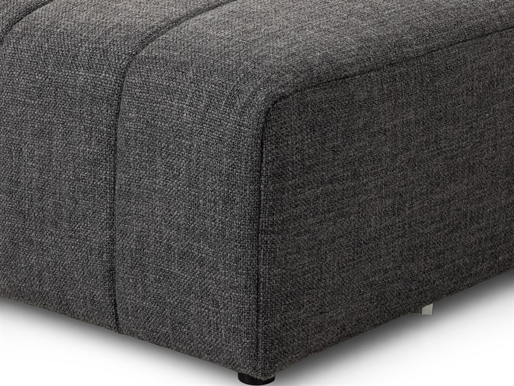 Four Hands Grayson Saxon Charcoal Upholstered Ottoman | FS105757008