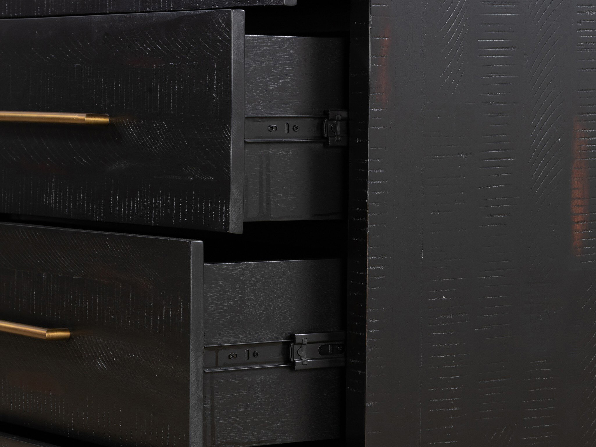 Four Hands Hadley 5-Drawers Burnished Black Solid Wood Accent Chest ...