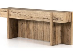Four Hands Wesson Abaso Rectangular Rustic Wormwood Oak Console Table ...