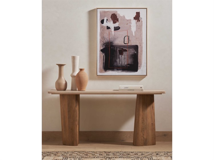 Four Hands Merritt Auburn Mango / Sand Stone 65'' Wide Rectangular ...