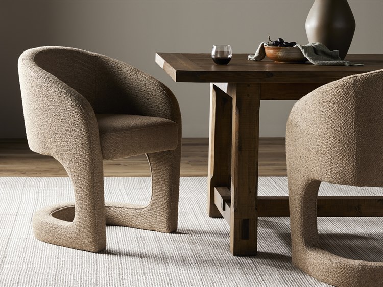 Four Hands Grayson Reynold Beige Upholstered Arm Dining Chair | FS230066002