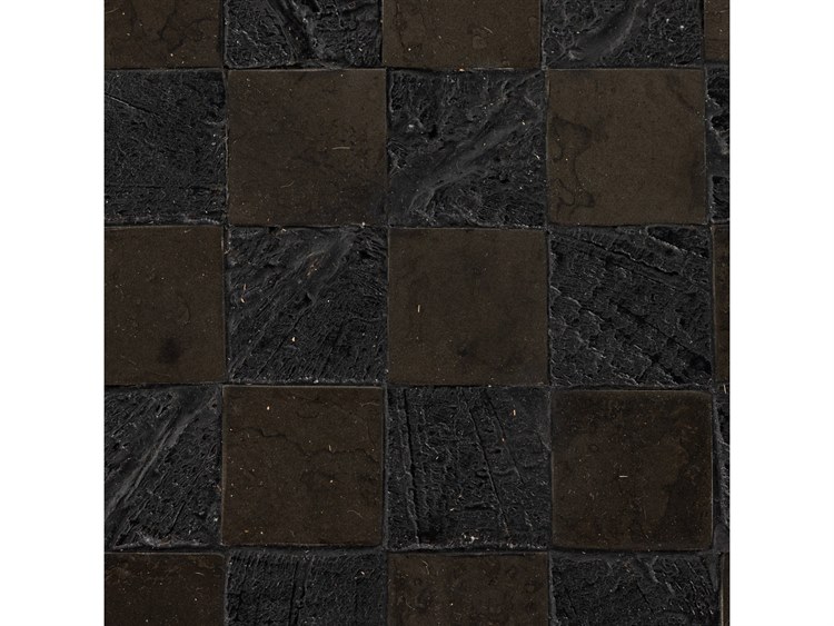 Four Hands Wesson Chess Round Wood Carbonized Black Aged Metal End ...