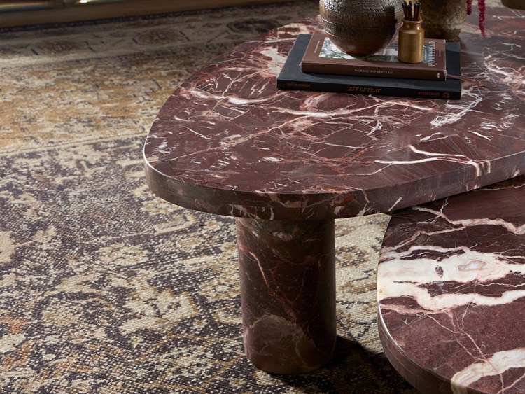 Four Hands Rockwell Zion Merlot Marble Coffee Table | FS239701001