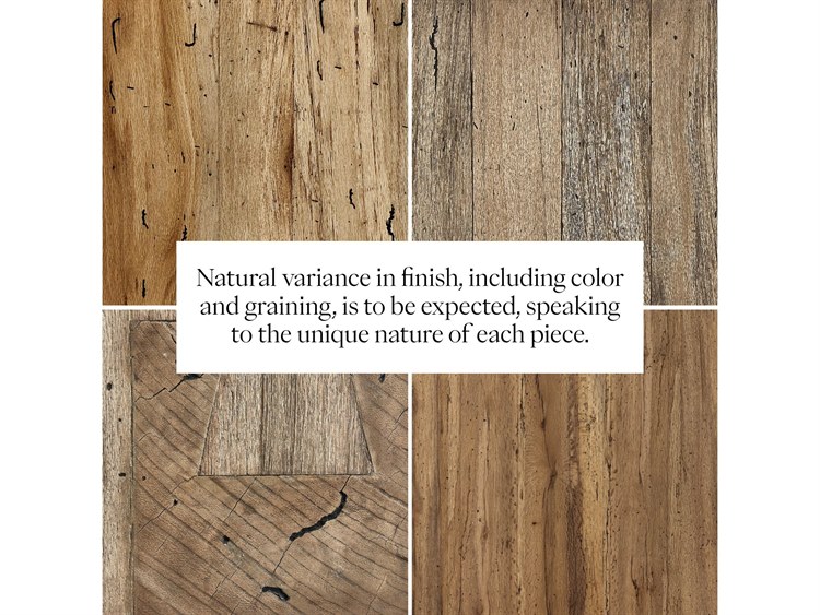 Four Hands Wesson Rectangular Rustic Wormwood Oak Black Mdf Dining Table | FS241459001