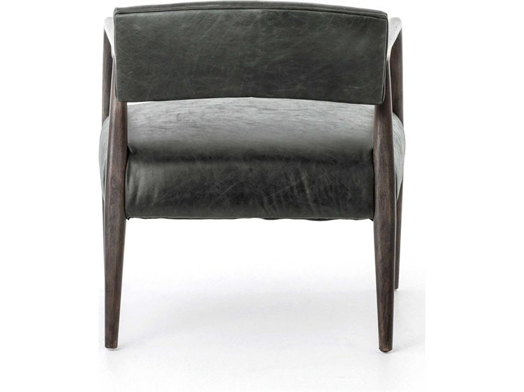 Four Hands Abbott Tyler Black Leather Accent Chair | FSCABT42