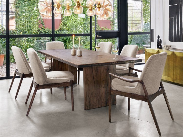 Four Hands Rockwell Freda 72" Mango Wood Grey Natural Brushed Brass ...