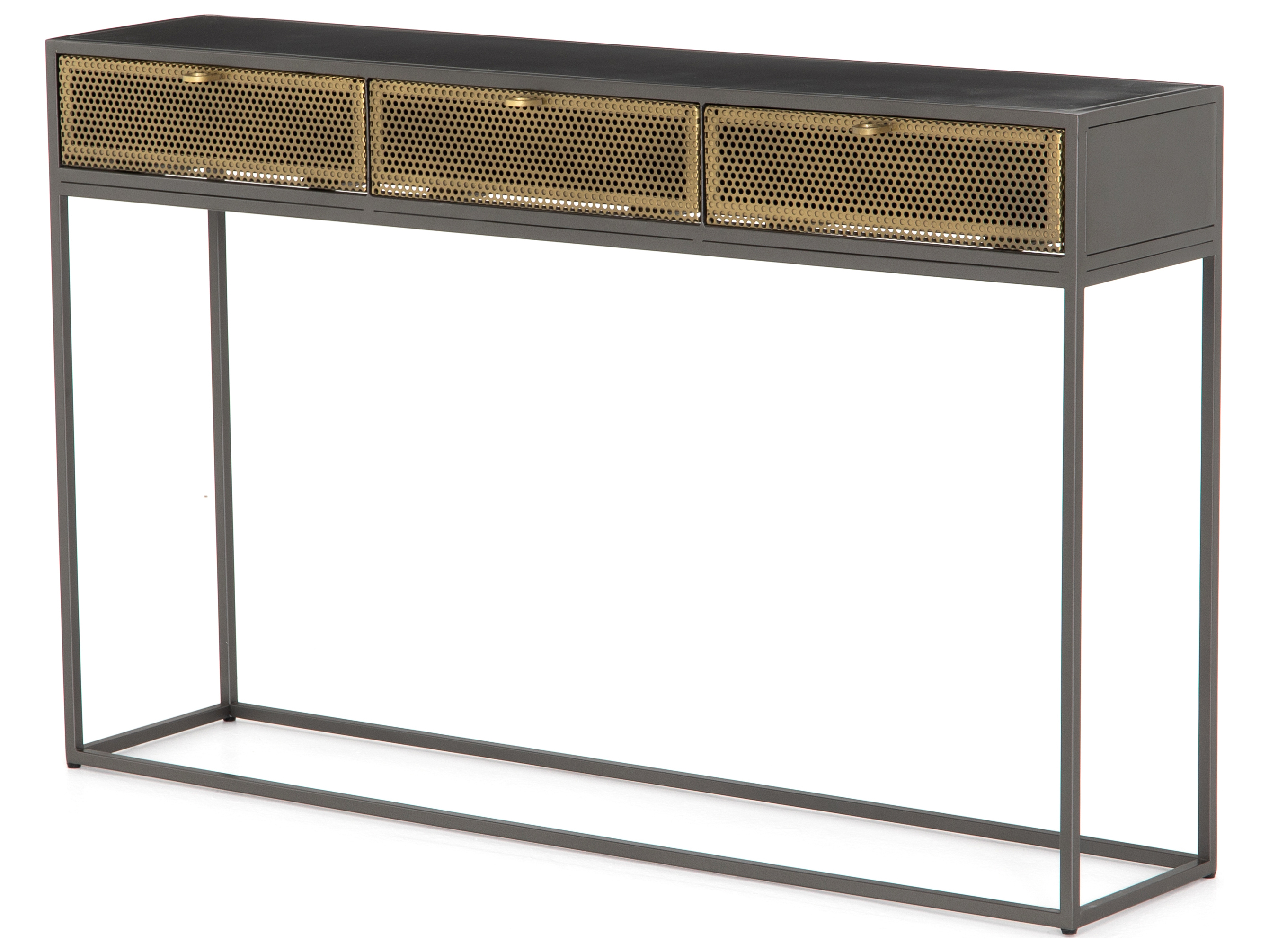 Four Hands Rockwell Gunmetal / Perforated Brass Patina 50'' Wide ...