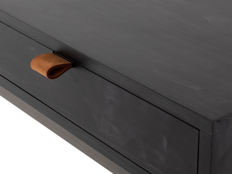 Four Hands Fulton Trey Black Poplar Wood Writing Desk | FSUFUL033A