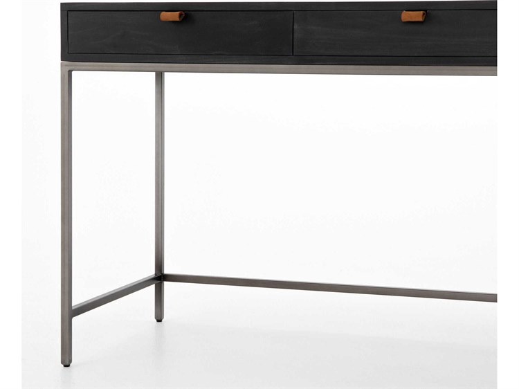 Four Hands Fulton Trey Black Poplar Wood Writing Desk | FSUFUL033A