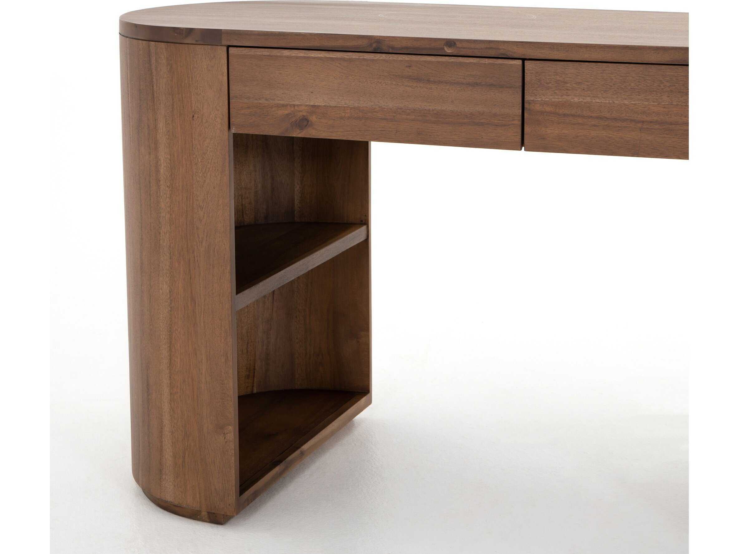 Four Hands Filmore Pilar Caramel Brown Veneer Acacia Wood Computer Desk ...