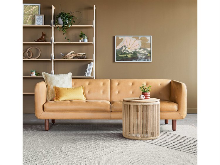 Gus* Modern Palma Round Wood White Oak End Table | GUMECETPALMWHIOAK
