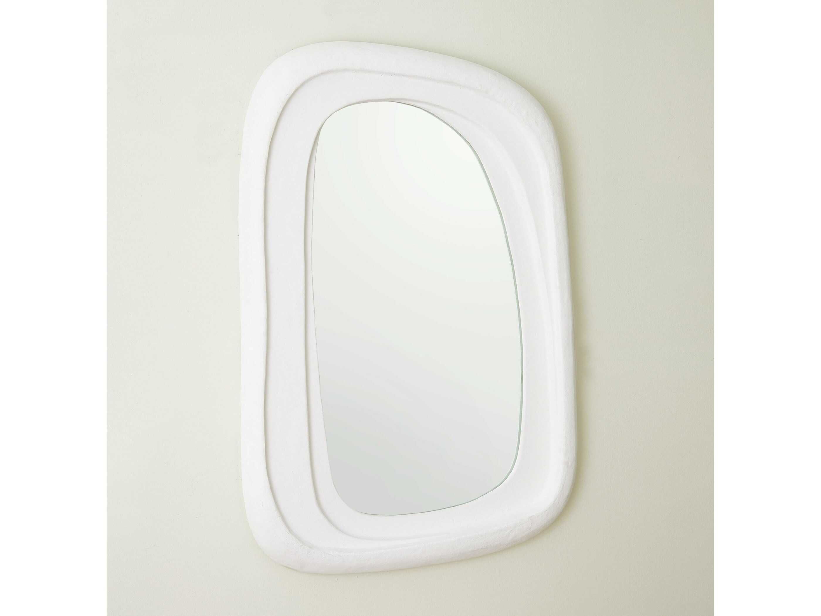 Global Views Epoque White Wall Mirror Vertical Large | GVCLL990094