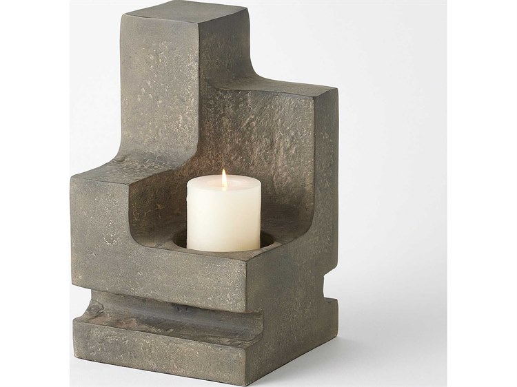 Global Views La Structure Pillar Faux Concrete Grey Sculpture | GVCLL990101