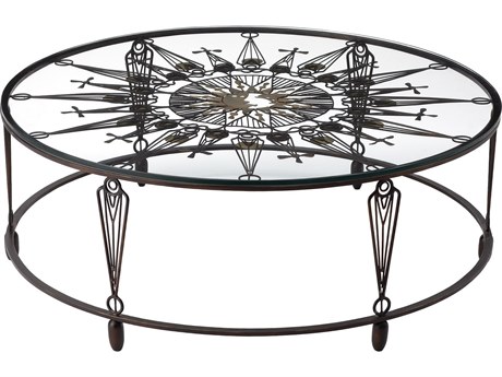 Global Views Rectangular Glass Burnished Brass Coffee Table | GV880511