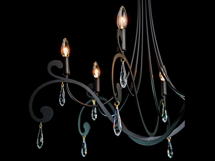 Hubbardton Forge Stella 6-Light Crystal Candelabra Chandelier | HBF105057