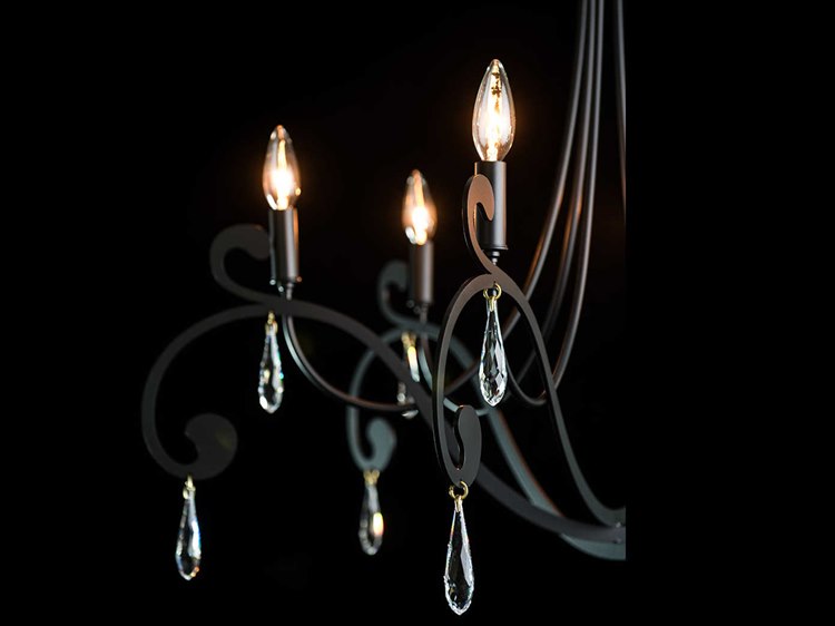 Hubbardton Forge Stella 6-Light Crystal Candelabra Chandelier | HBF105057