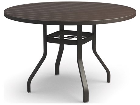 Woodard Aluminum Deluxe 36'' Wide Round Obscure Glass Top Bar Height ...