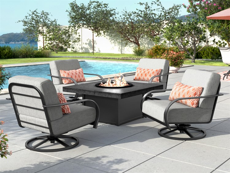 Homecrest Timber Faux Wood Aluminum Square Fire Pit Table Top | HC42SQTMTT