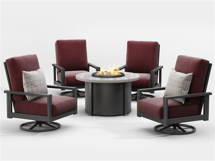 Homecrest Elements Cushion Aluminum Swivel Rocker High Back Outdoor ...