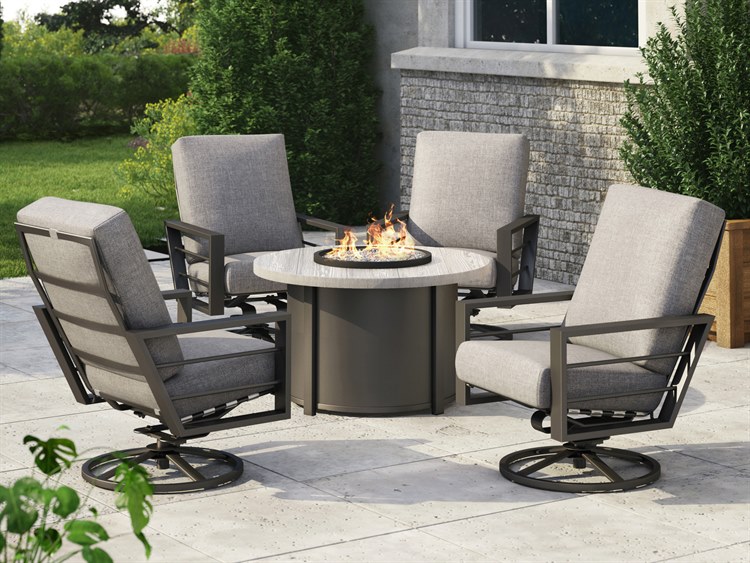 Homecrest Sutton Cushion Aluminum High Back Swivel Rocker Outdoor Patio ...