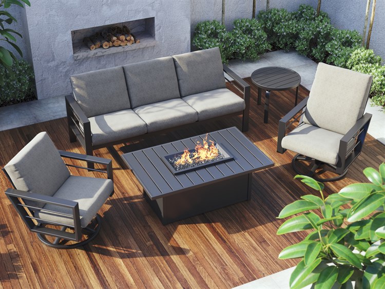 Homecrest Sutton Cushion Aluminum High Back Swivel Rocker Outdoor Patio ...