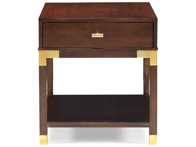Hickory White Trellis Rectangular Wood Modern Walnut End Table | HIW26323MC