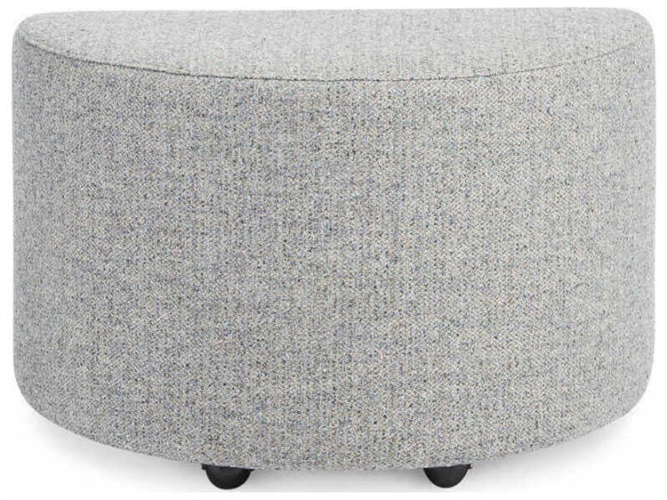 Hickory White Orla Gray Upholstered Half-Round Ottoman | HIW59380MC