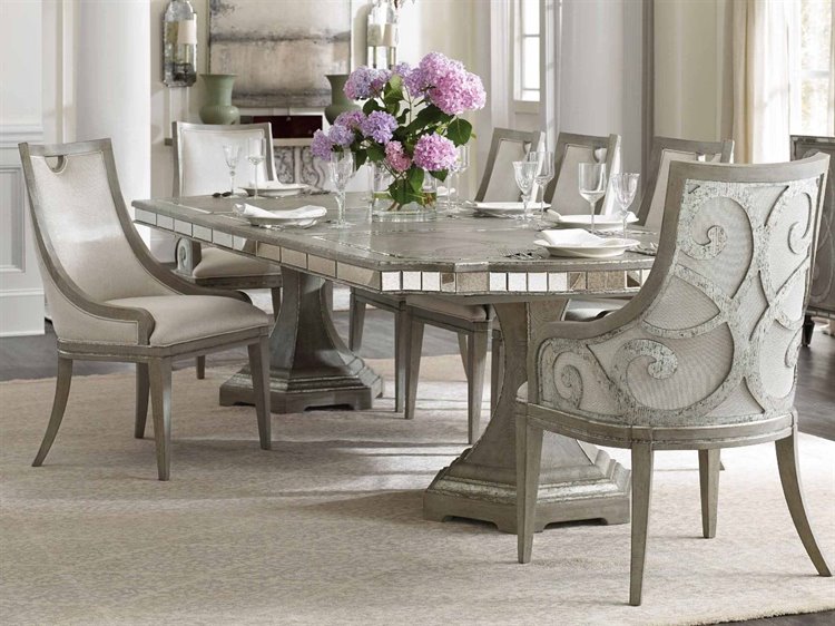 Hooker Furniture Sanctuary Rectangular Wood Greige With Shimmer On Oak ...