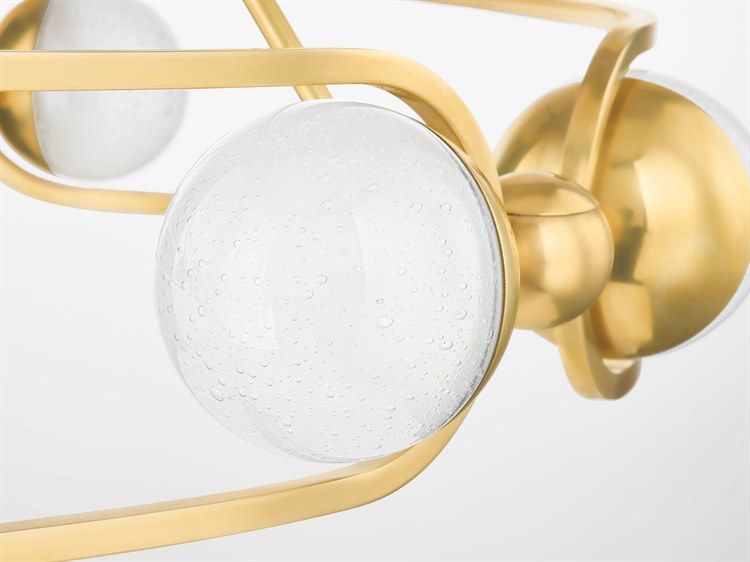 Hudson Valley Hartford 6-Light Aged Brass Glass LED Globe Chandelier ...