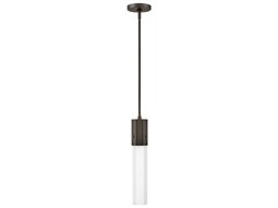 Hinkley Facet 1-Light Heritage Brass Glass LED Linear Mini Pendant ...