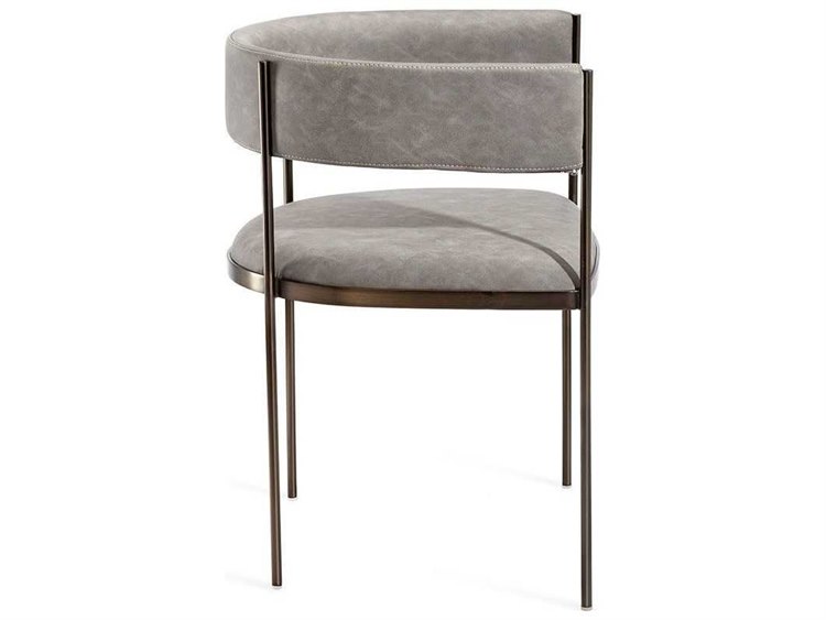 Interlude Home Ryland Brown Faux Leather Arm Dining Chair | IL155131