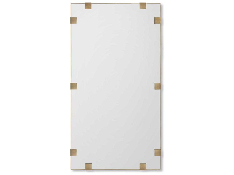 Interlude Home Nippon Brushed Brass Plain Mirror Floor Rectangular ...