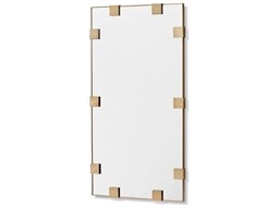 Interlude Home Nippon Brushed Brass Plain Mirror Floor Rectangular ...
