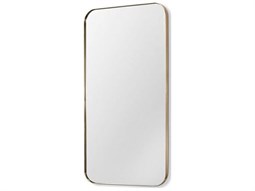 Interlude Home Nippon Brushed Brass Plain Mirror Floor Rectangular ...