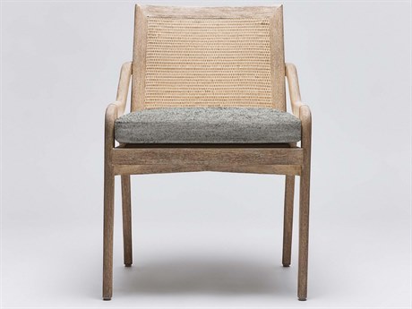 Four Hands Irondale Oak Wood Brown Fabric Upholstered Side Dining Chair ...