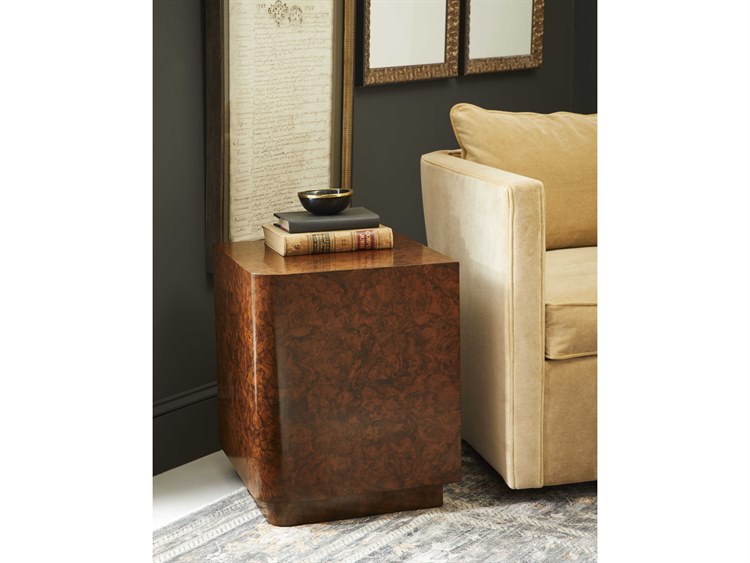 Jonathan Charles Jacques Square Wood Walnut Burl End Table | JC0073BN0WBL
