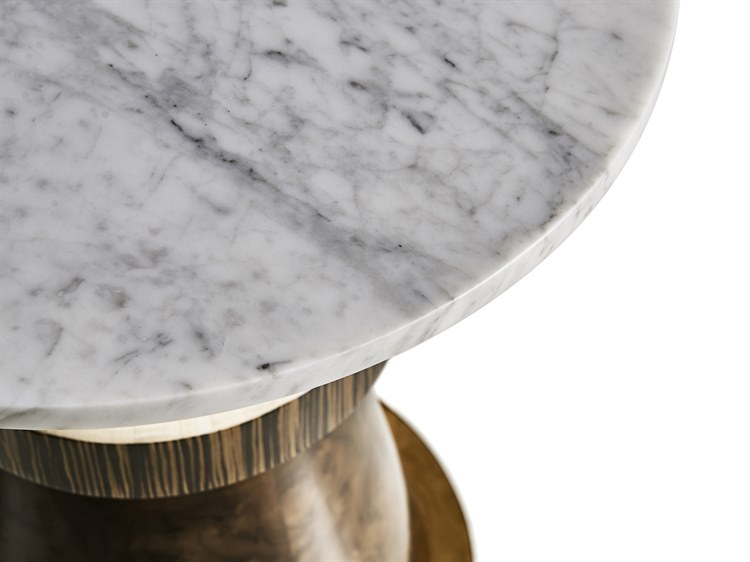 Jonathan Charles Jc Modern Round Marble Mingle Mangle End Table ...