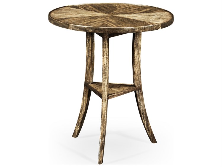 Jonathan Charles Casually Country Round Wood Farmhouse Walnut End Table ...