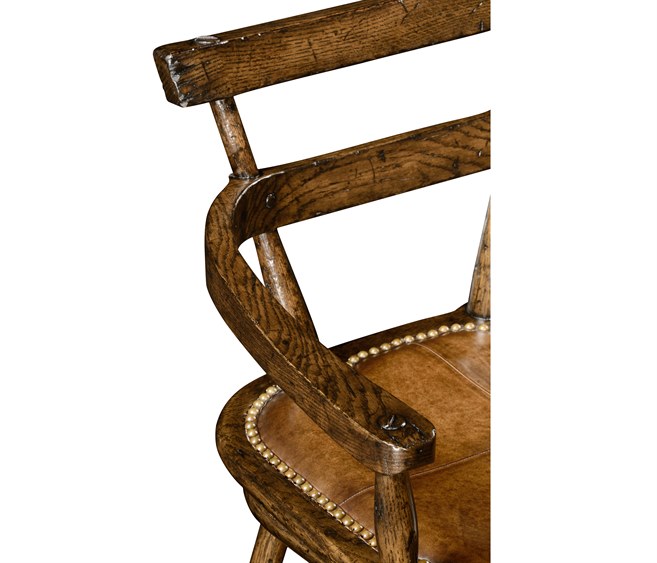 Jonathan Charles Jc Casual Dark Brown Tudor Oak Leather Swivel Wood Bar ...