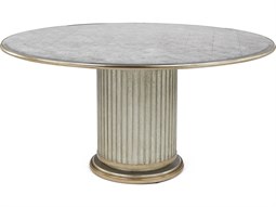 John Richard Natura Round Glass Burnished Silver Dining Table | JREUR100129