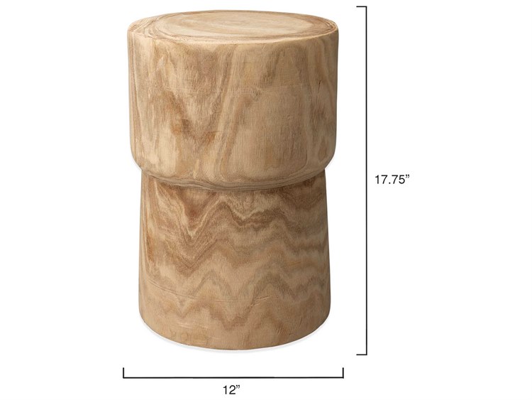 Jamie Young Round Natural Wood End Table | JYC20YUCCSTWD