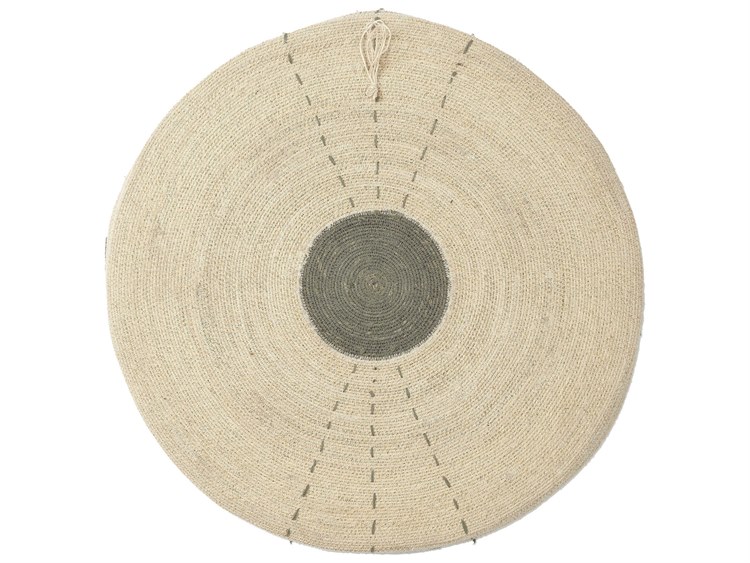 Jamie Young Sundial Teal Seagrass Round Wall Art | JYC8SUNDTEAL