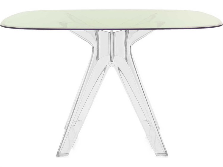 Kartell Sir Gio Square Plastic Green Transparent Dining Table | KAR327615