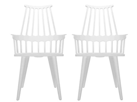Kartell Venice Matte White Arm Dining Chair (Set of 2) | KAR5806BI
